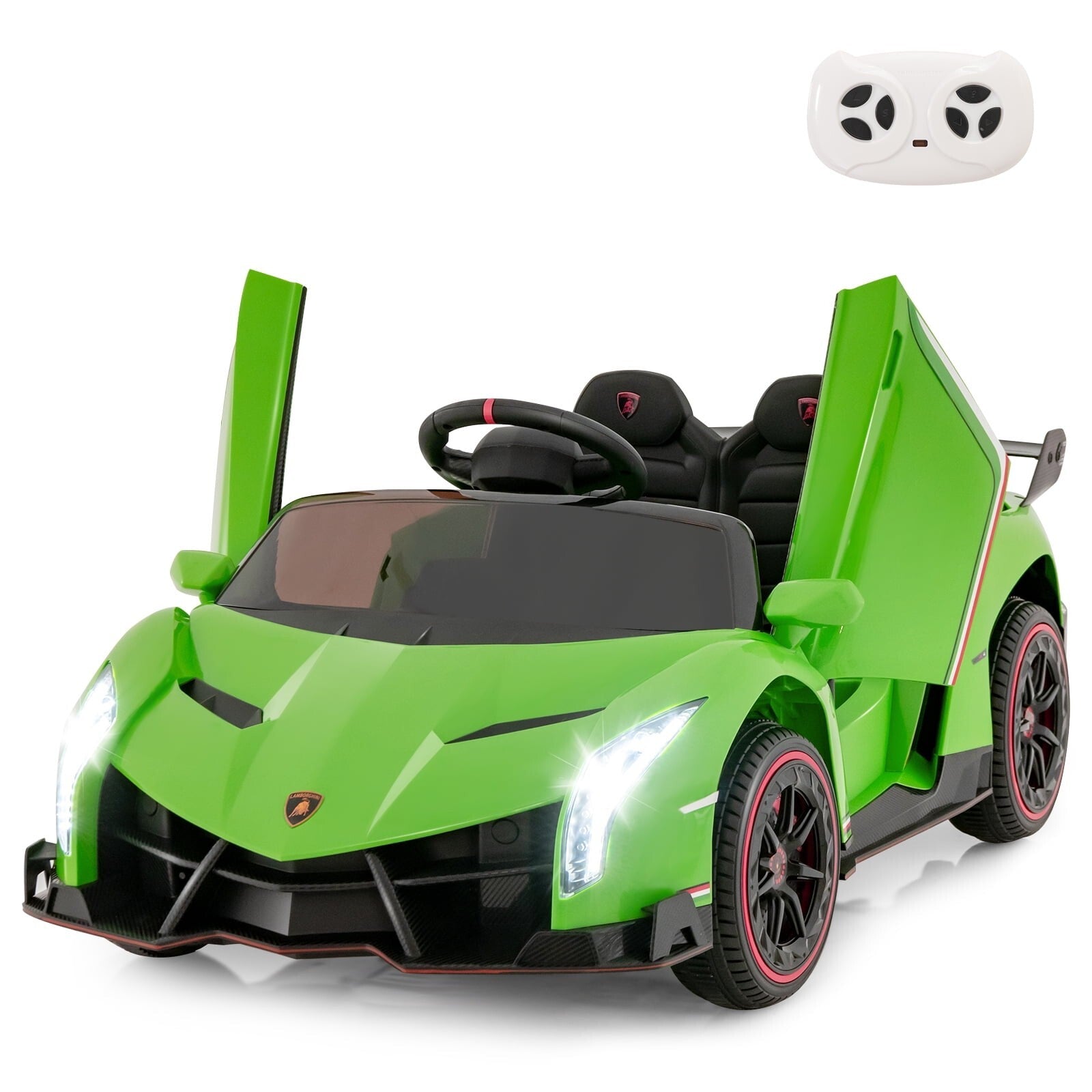 12V Green Lamborghini 4WD Kids Ride-On Sports Car Battery Powered W ...