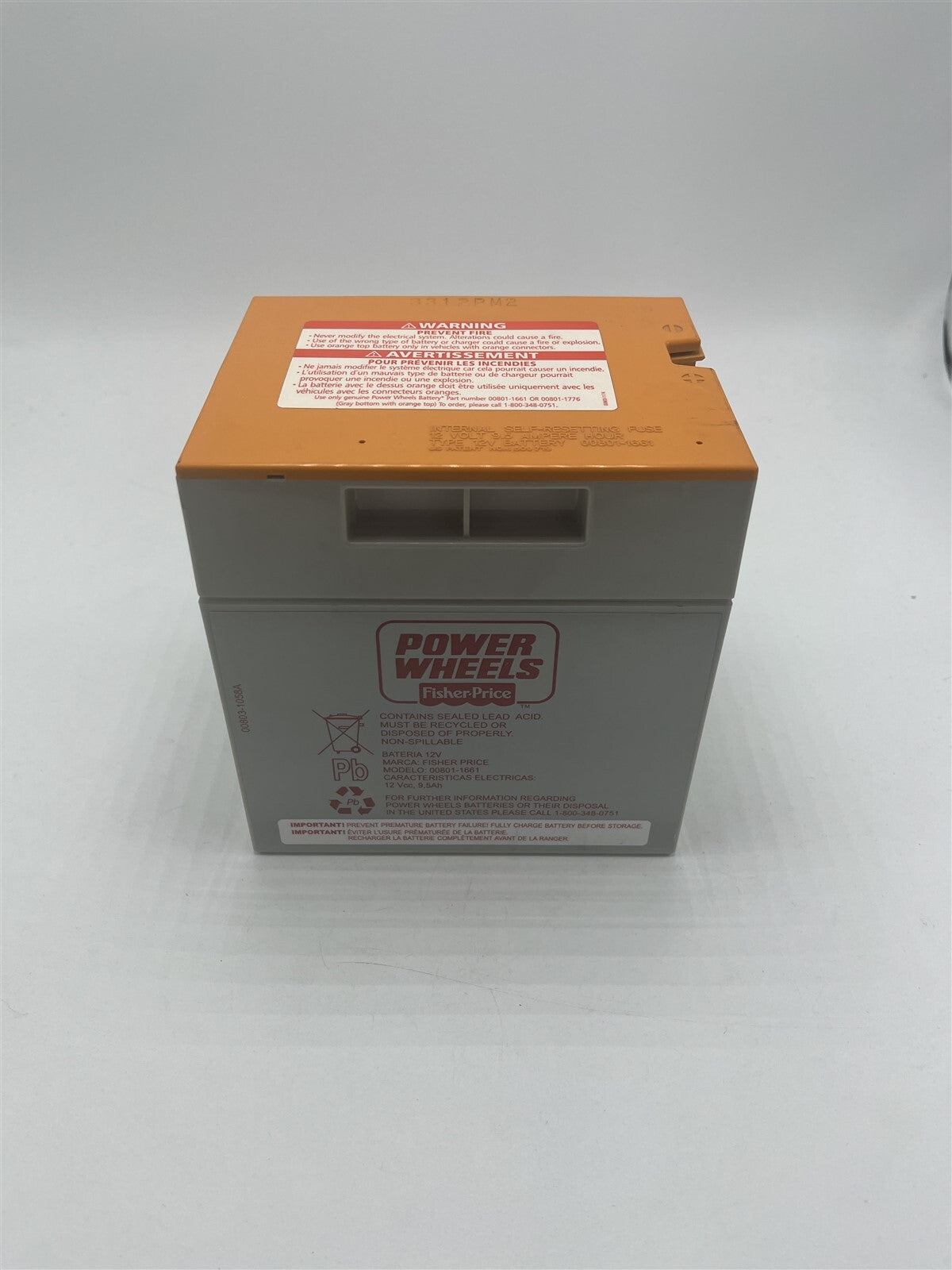 12V Grey with Orange Top Battery Power Wheels 00801-1776