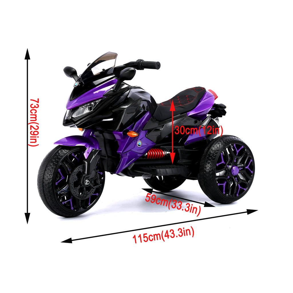 12V Kids Motorcycle Ride On Toy 3 Wheels Battery Powered Motor ...