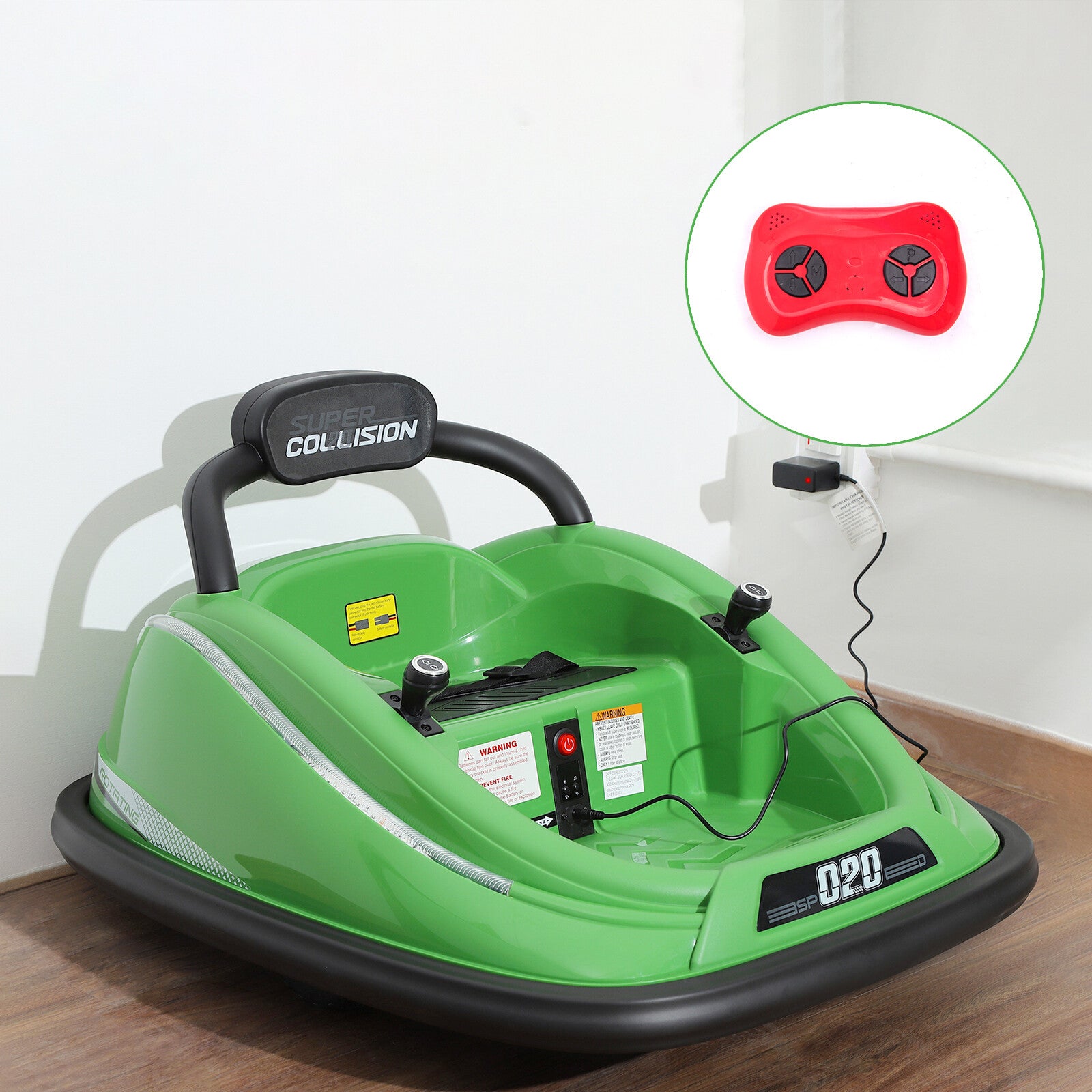 12V Kids Ride on Bumper Car 360° Spinning Electric Vehicle Remote ...