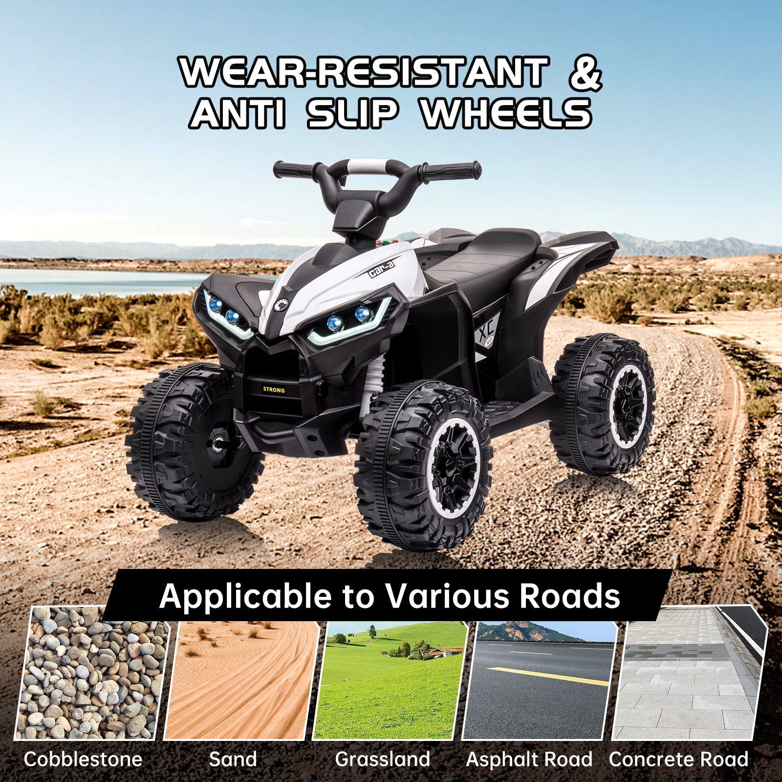 12V Kids Ride-On Car Electric ATV Battery Powered 4 Wheeler Vehicles ...