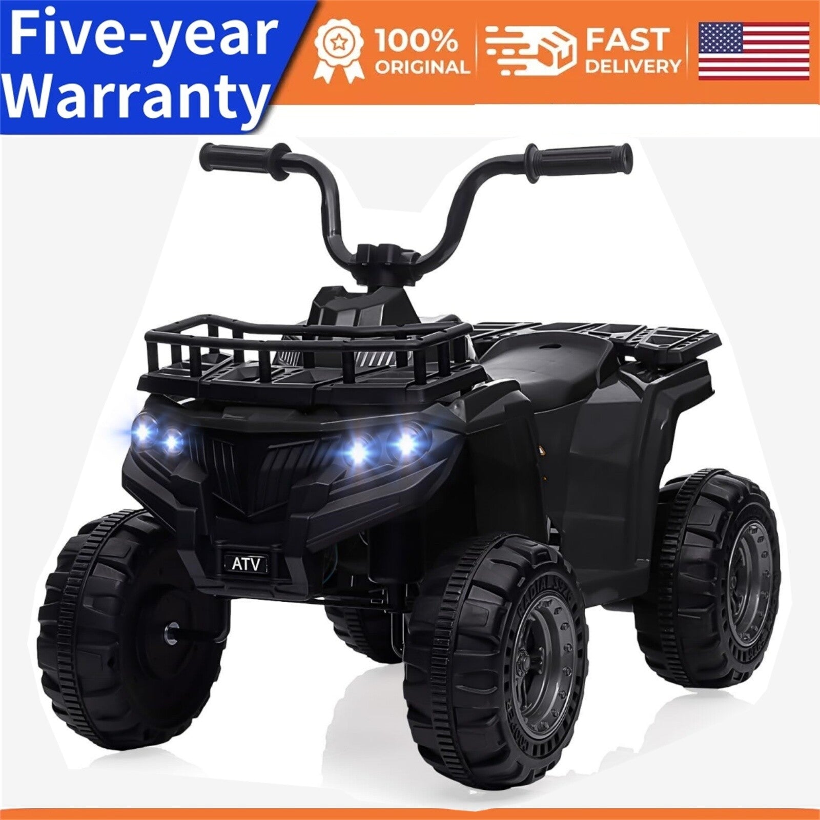 12V Kids Ride On Electric ATV 4-Wheeler Quad ATV Play Car w/ 1.8MPH Led ...