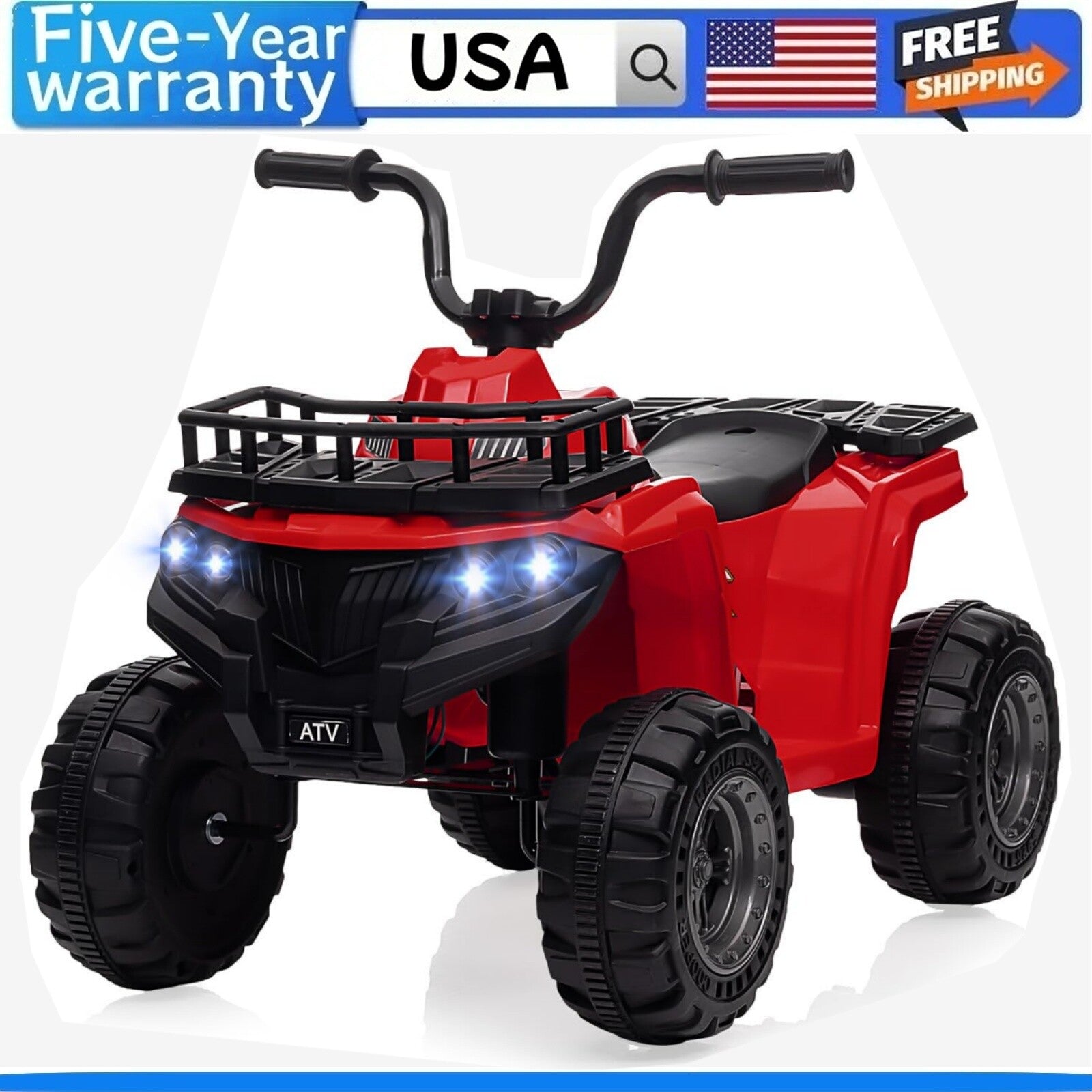 🍊12V Kids Ride On Electric ATV Kids 4 Wheeler Quad ATV Play Car w/ High ...