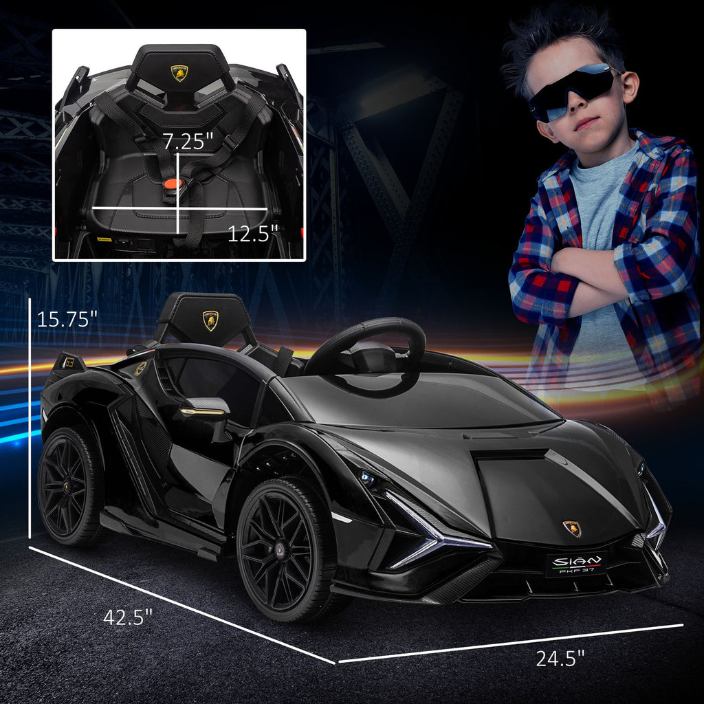 12V Lamborghini SIAN Licensed Electric Car for Kids, Black