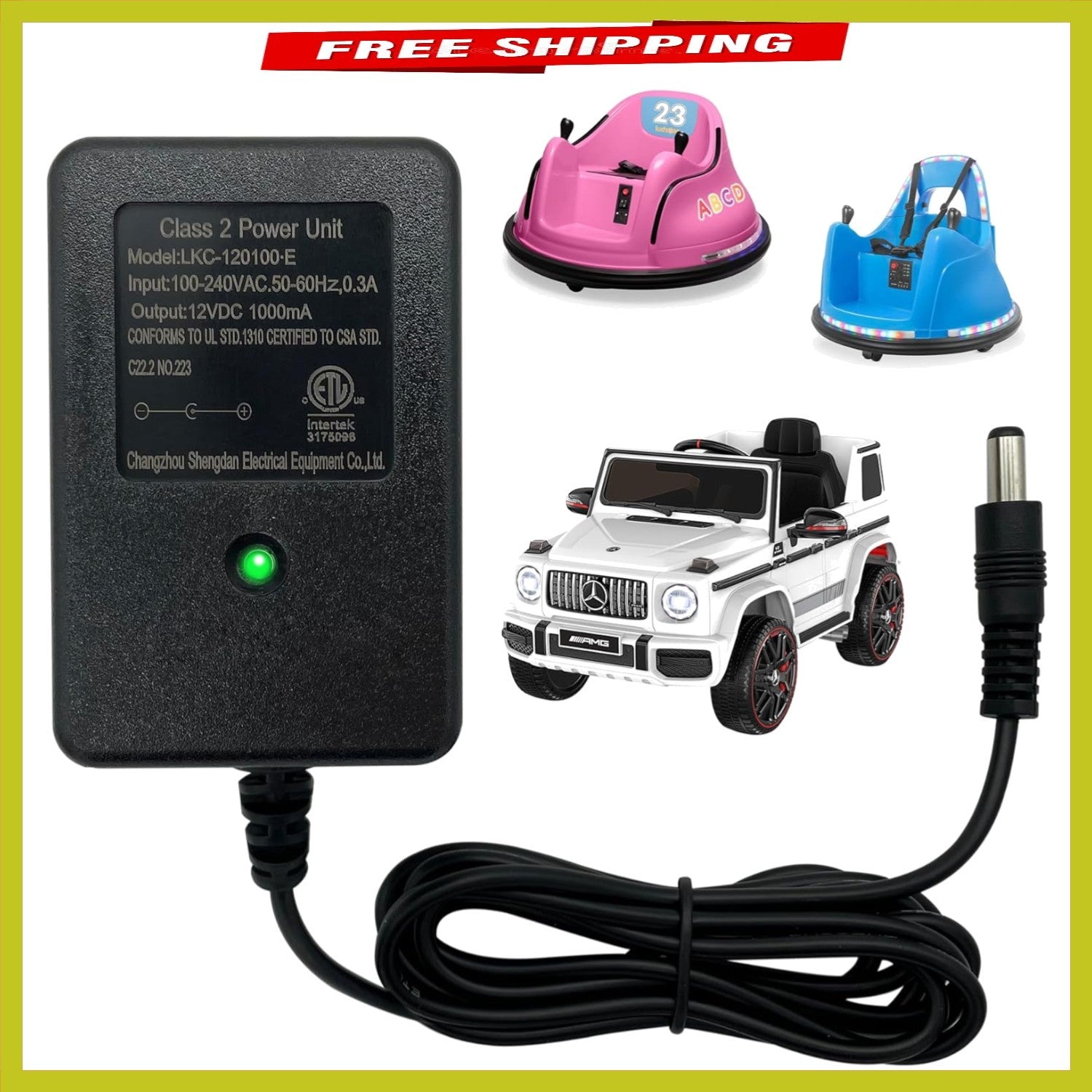 12V Ride-On Toy Charger with LED Indicator - Safe Charging for Little ...