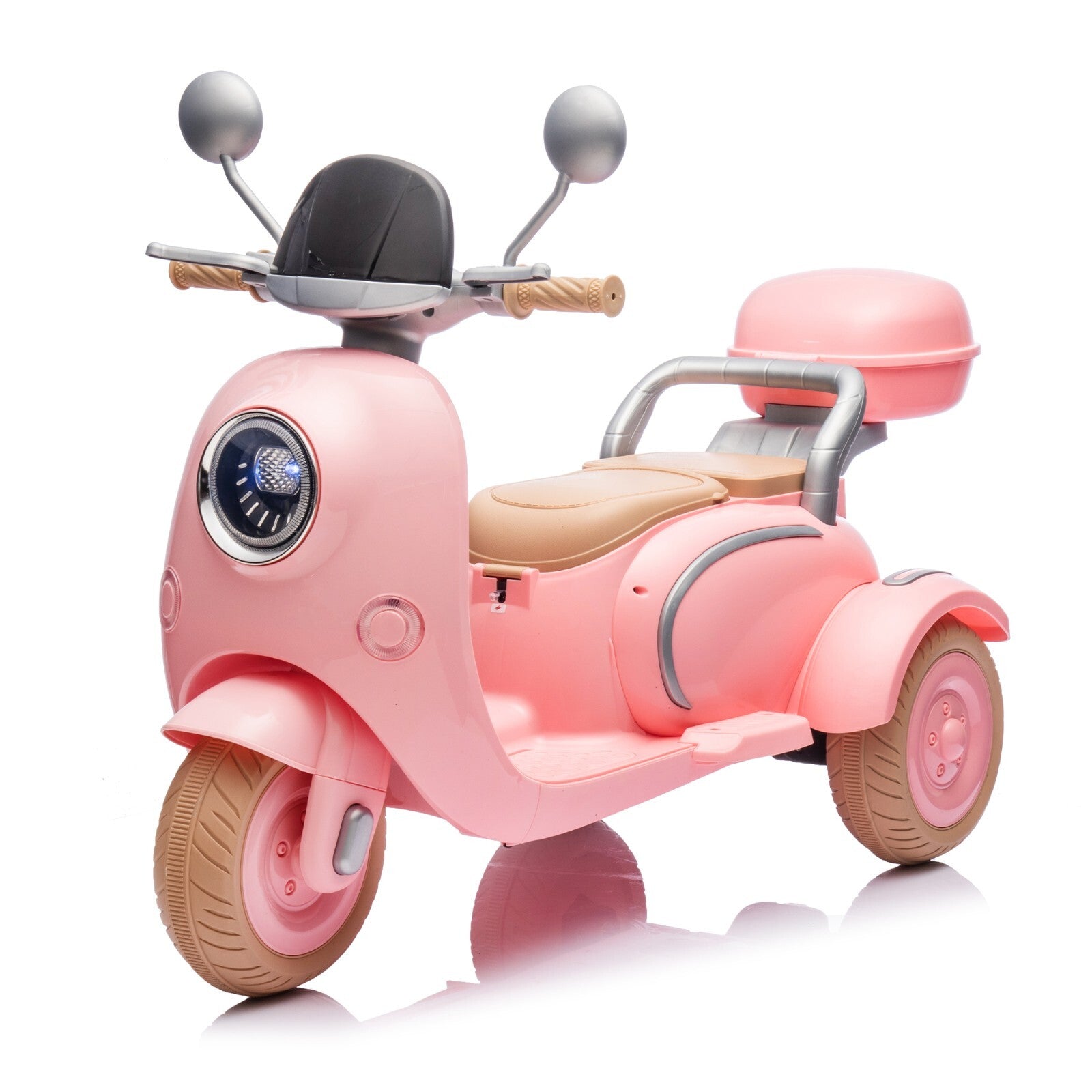 12V Two motors Kids Ride On Level Up Two-seater Electric Motorcycle Pink.