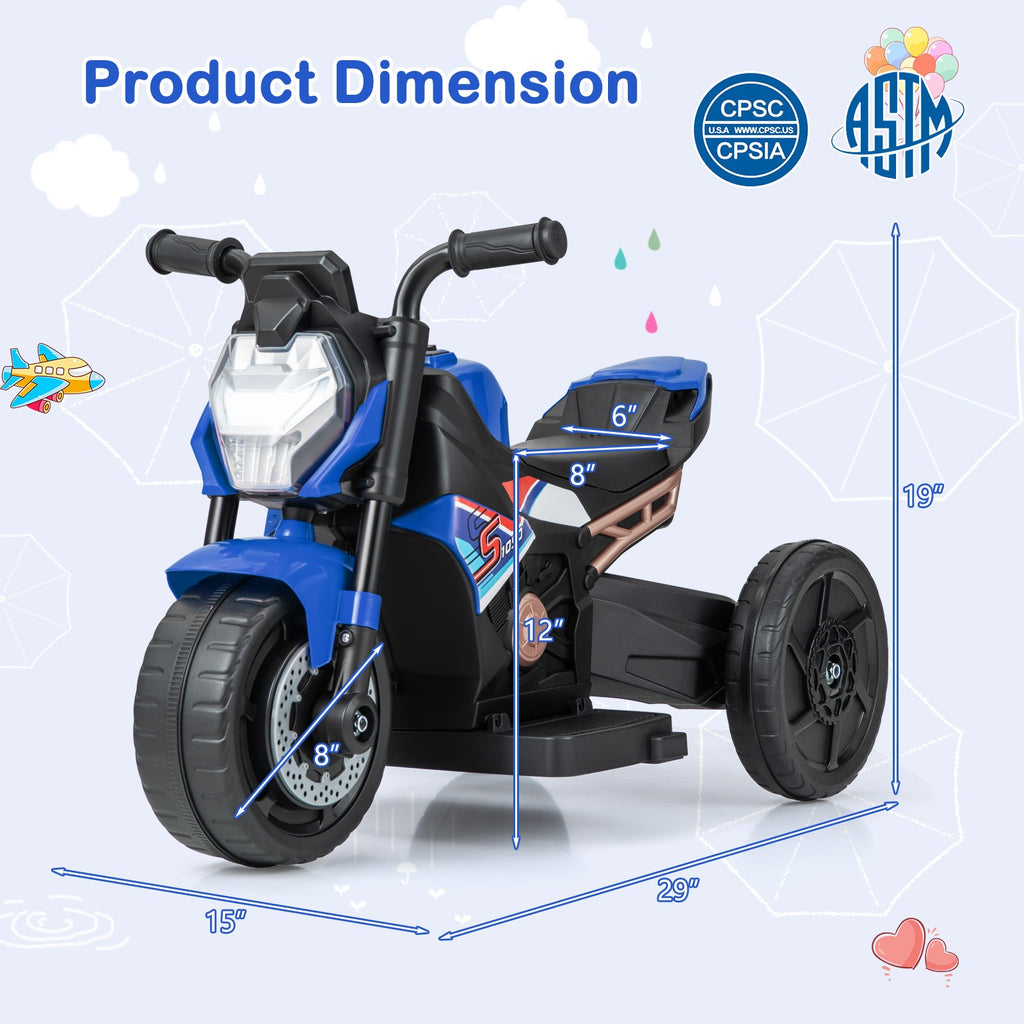 2-in-1 Kids Electric Motorcycle w/Detachable Training Wheels Headlight ...