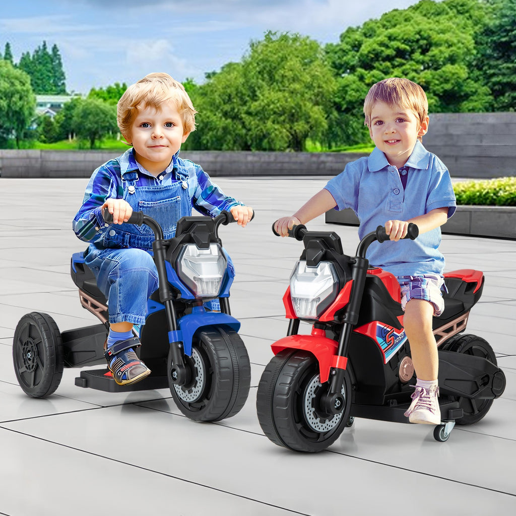 2-in-1 Kids Electric Motorcycle w/Detachable Training Wheels Headlight ...