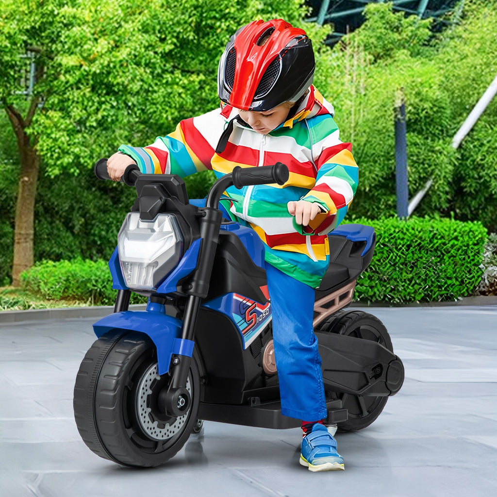 2-in-1 Kids Electric Motorcycle w/Detachable Training Wheels Headlight ...
