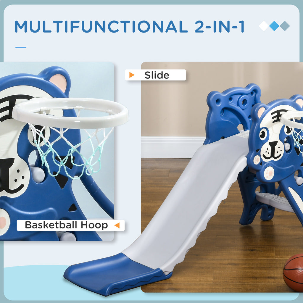 2 in 1 Toddler Slide for Indoors,Toy for Toddler,Easy Set Up Baby Slide w/B