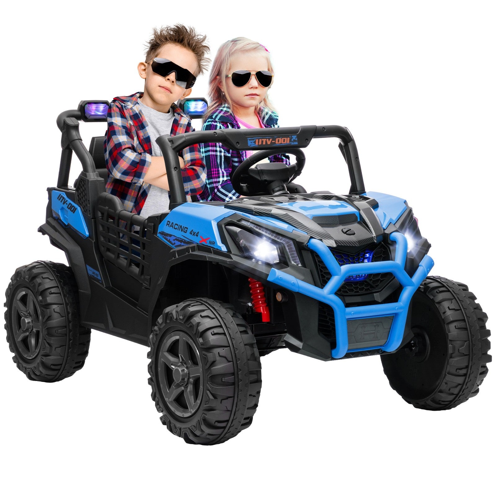 2 Seater 24V Electric Car for Kids with Remote Control, Blue