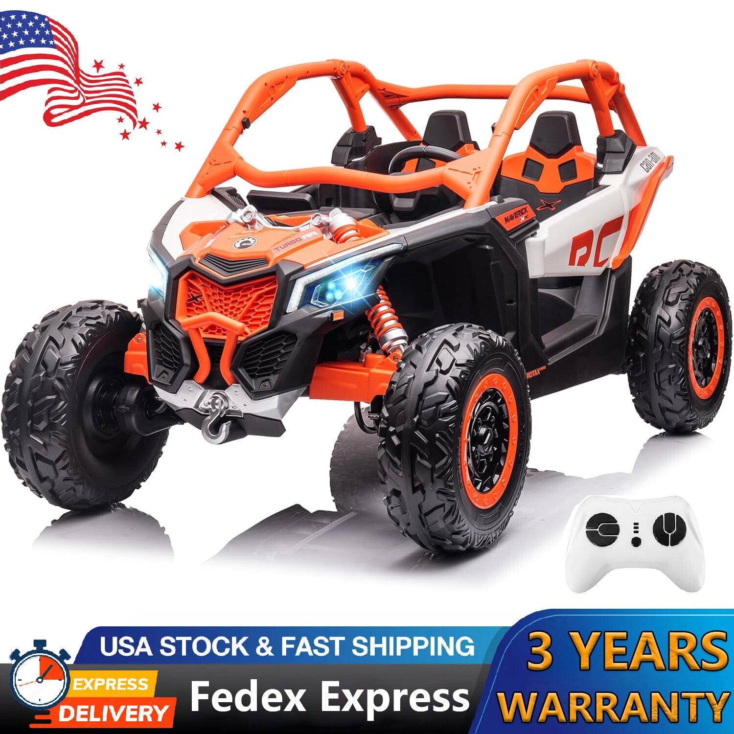 2 Seater 24V Ride on UTV Car for Kids Licensed Can-Am Off-Road Electric ...
