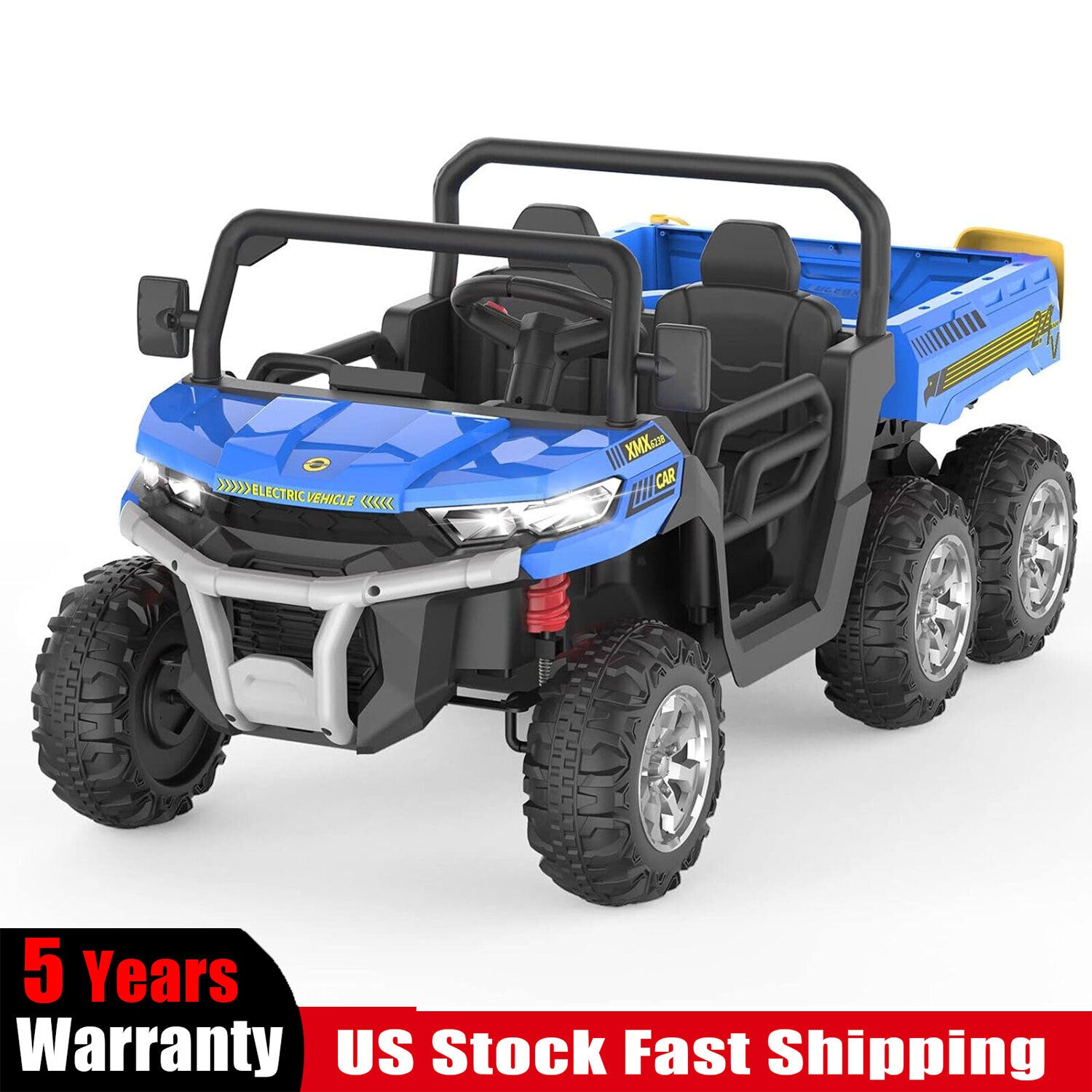 2 Seater Ride on Car 24V Electric Kids Dump Truck 4WD Off-road With ...