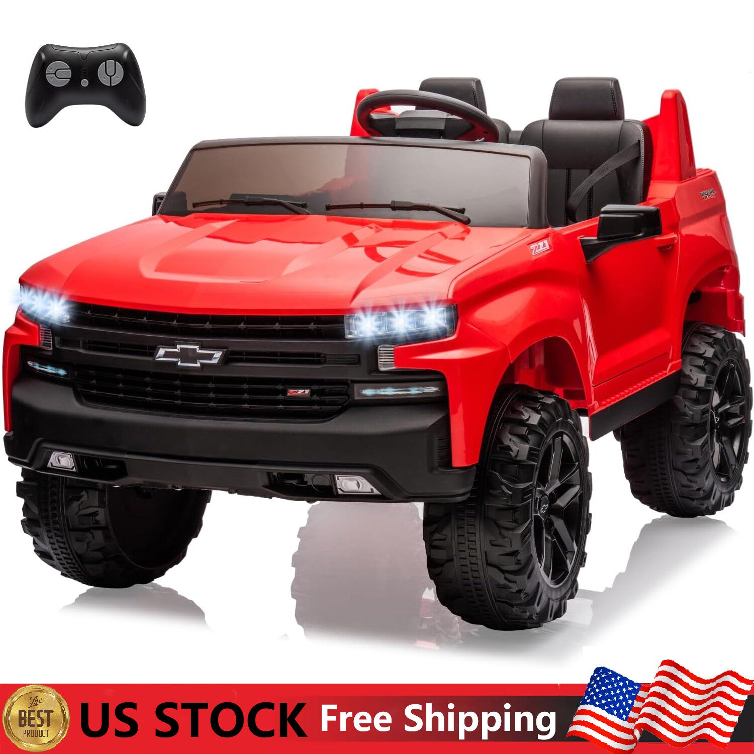 2-Seater Ride On Truck Kids Chevrolet 24V Battery Powered Electric Car ...