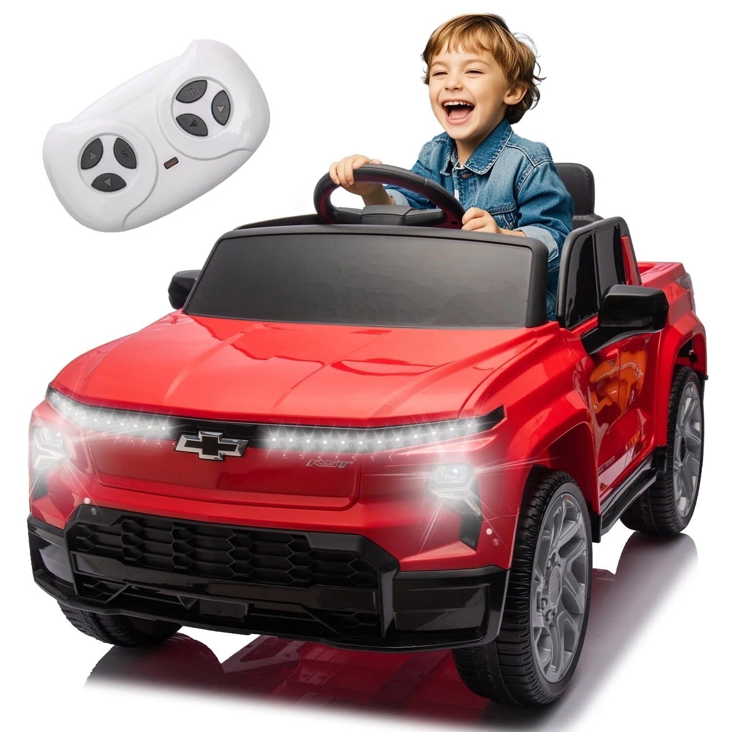 24V Electric Car Licensed Chevrolet Silverado Kids Ride on Truck with ...