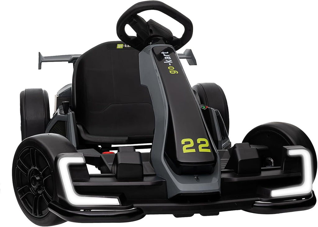 24V Electric Drift Kart, 300W Motor, 4-Speed Mode, Kids Ride on Toy, White