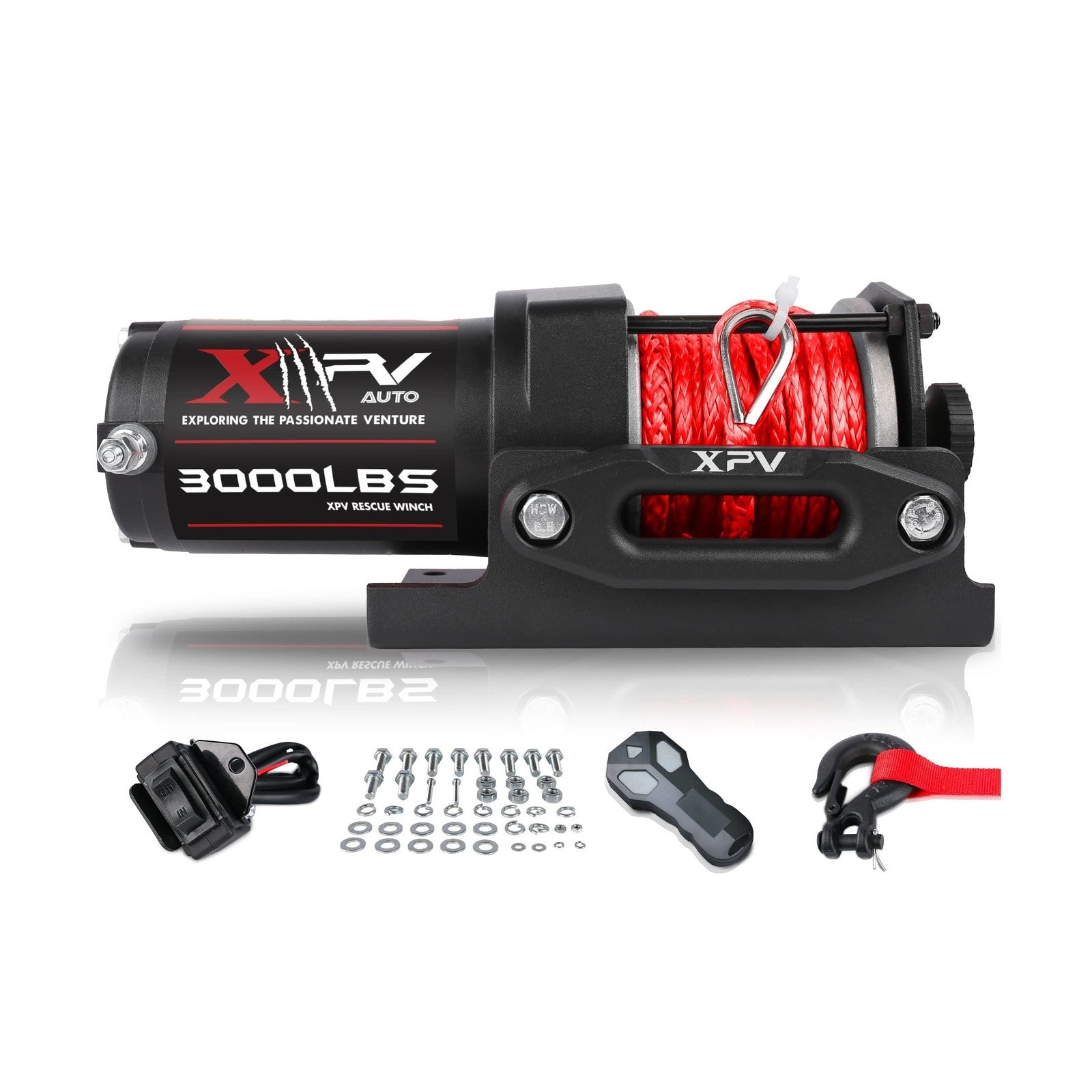 3000 lb 12V DC Electric Winch, Off Road Waterproof Winch for UTV ATV ...