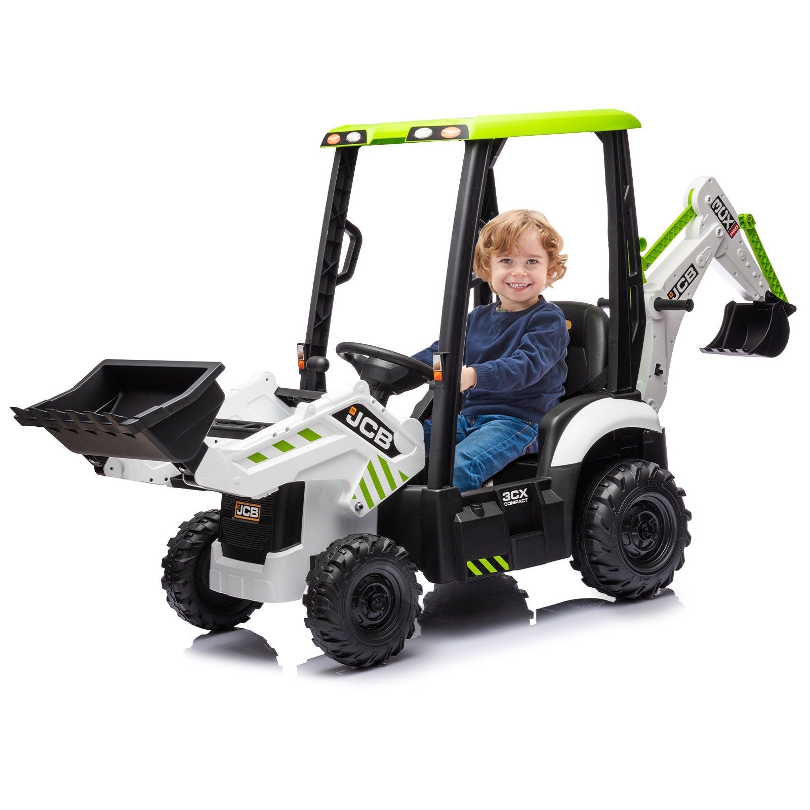 4 in 1 Ride on Car Excavator w/Remote Control & Front Loader for 3 ...