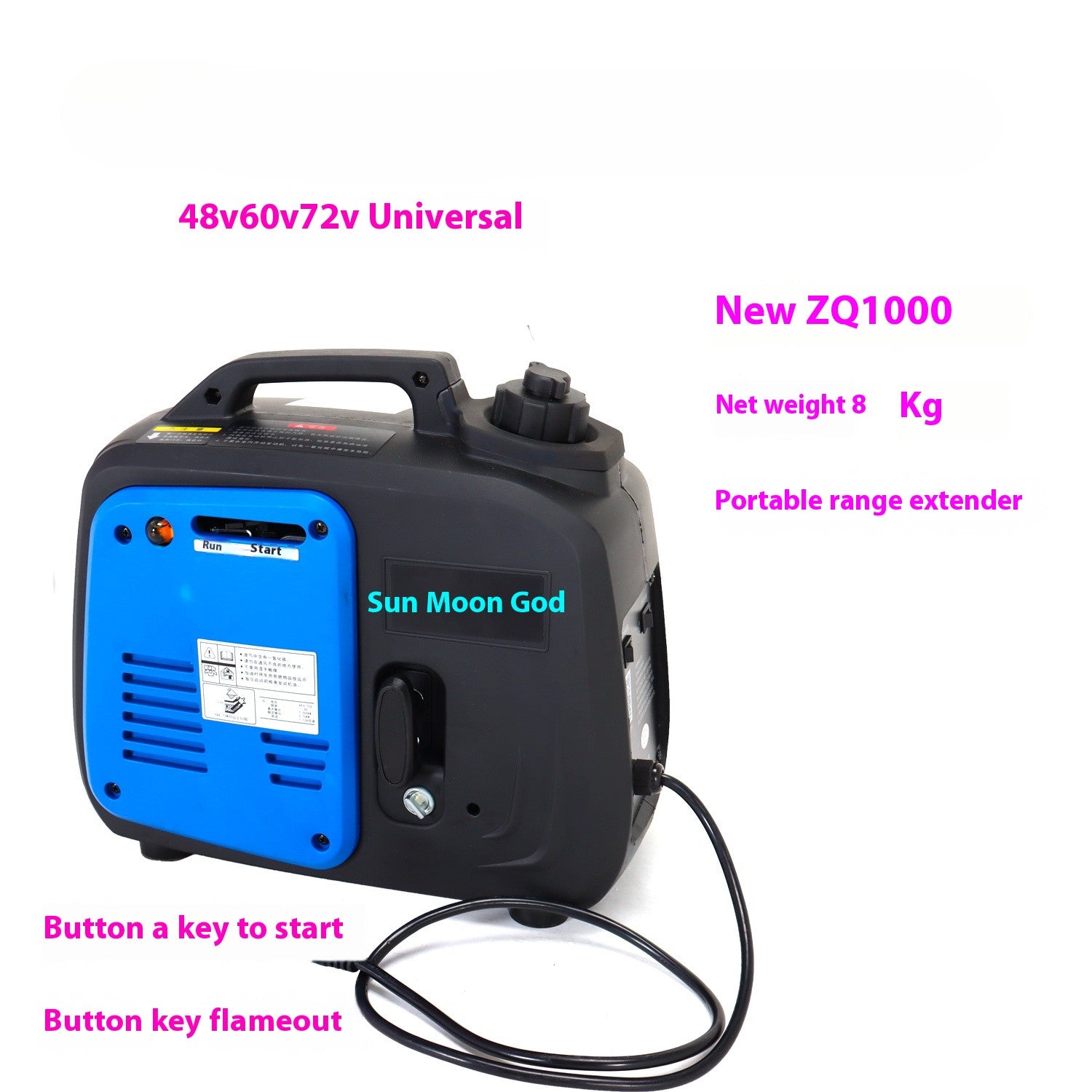 48v60v72v Universal Remote Gasoline Generator Electric Two-wheel Range ...