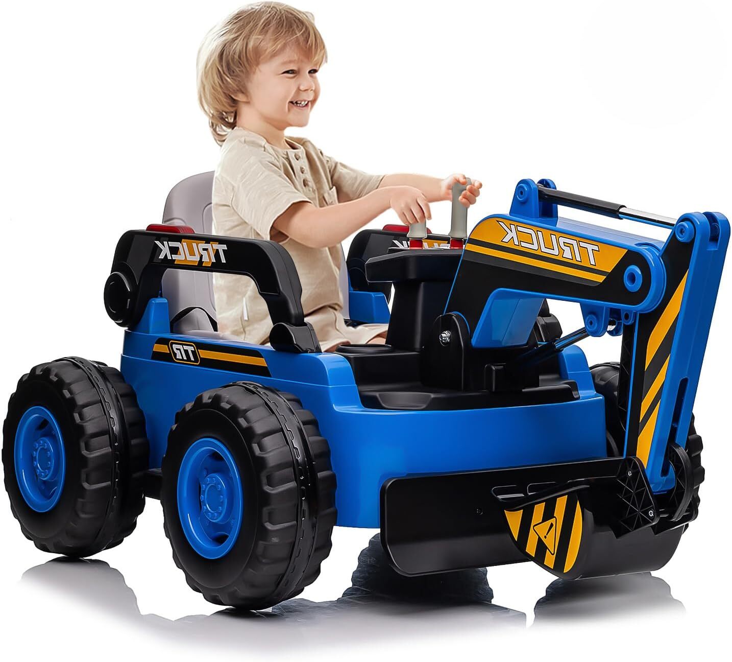 4WD Electric Excavator Toy, 12V Battery Powered Truck Digger With ...