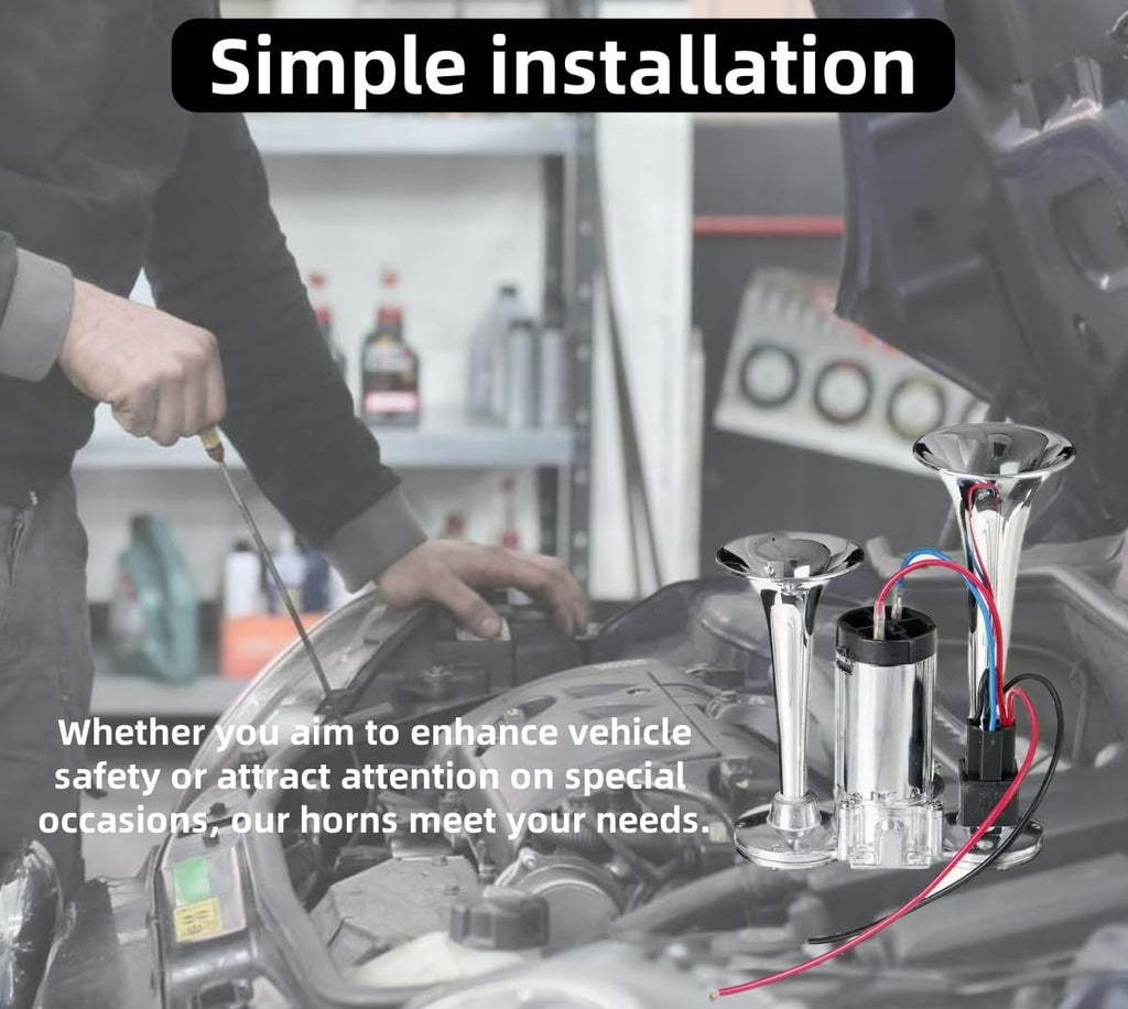 600DB Super Loud Dual Electric Train Horns for Trucks, SUVs, Cars ...