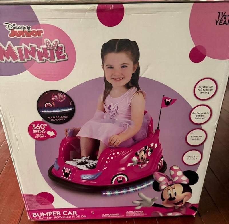 6V Disney Minnie 6V Bumper Car Ride on Toy by Flybar Age: 18 months - 4 ...