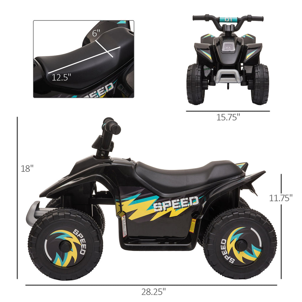 6V Kids Electric Ride on Car with Big Wheels 18-36 Months Old Black
