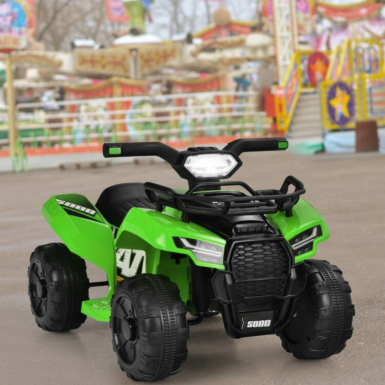 6V Rechargeable Battery Electric Kids Ride On ATV Quad Car w/ LED Light ...