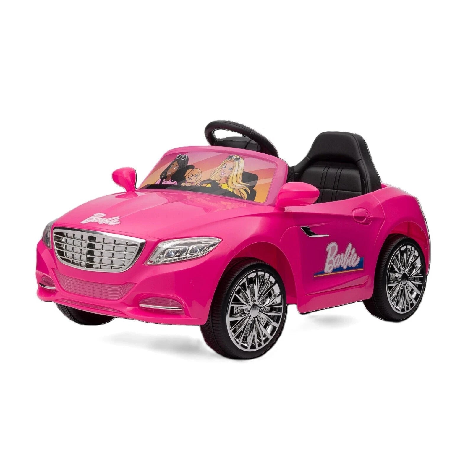 Barbie 6V Battery-Powered Convertible Ride-On Car with Remote Control