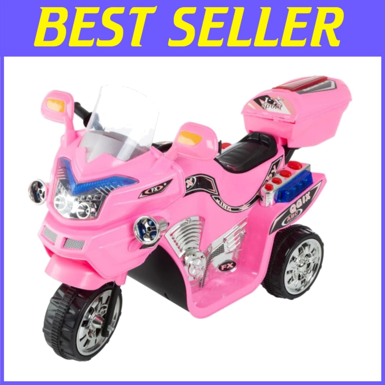 Battery-Powered 3-Wheel Pink Motorcycle Trike for Kids Safe and Stylis