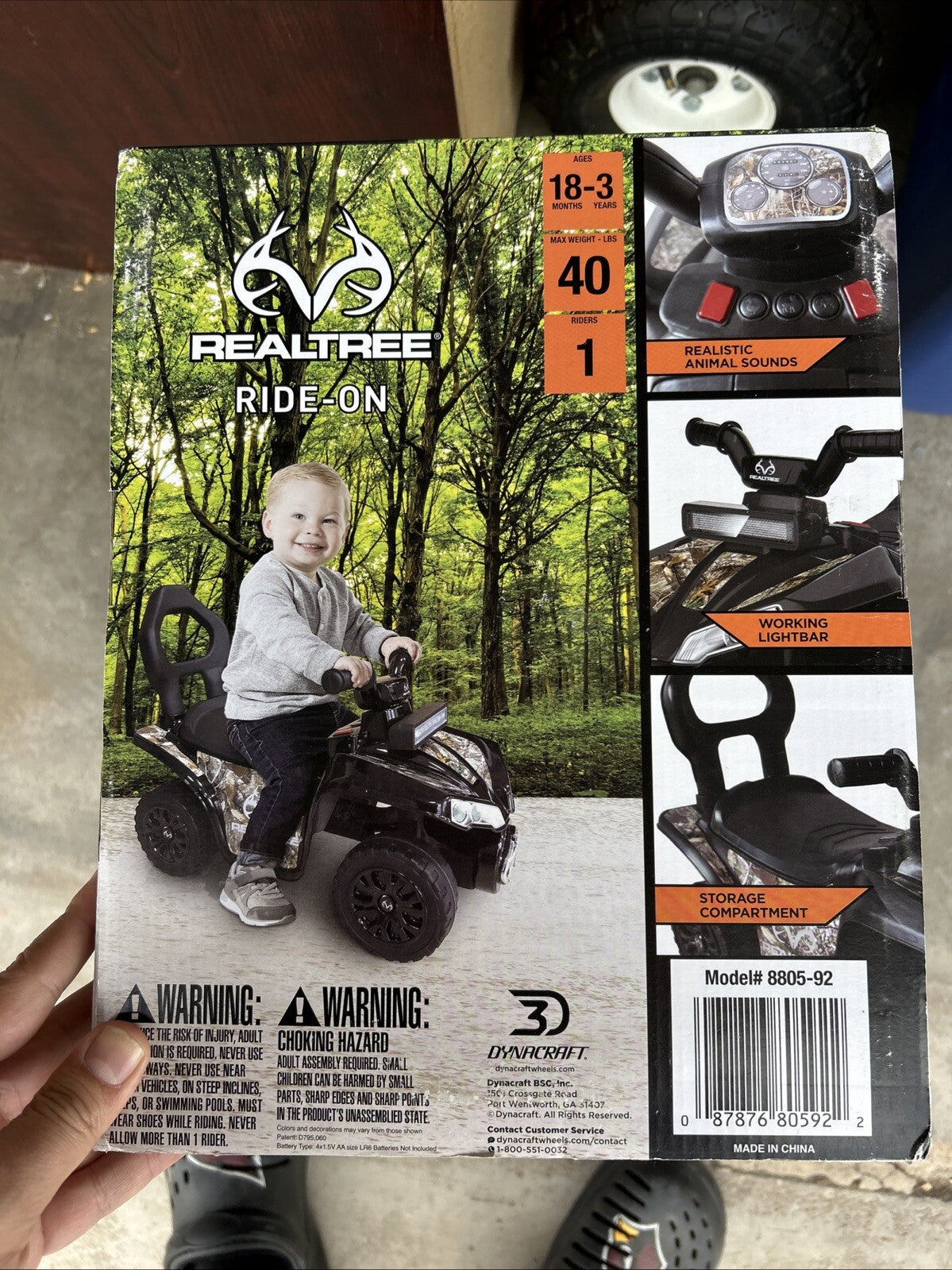 Boys' Realtree RideOn by Dynacraft with Working Light Bar!