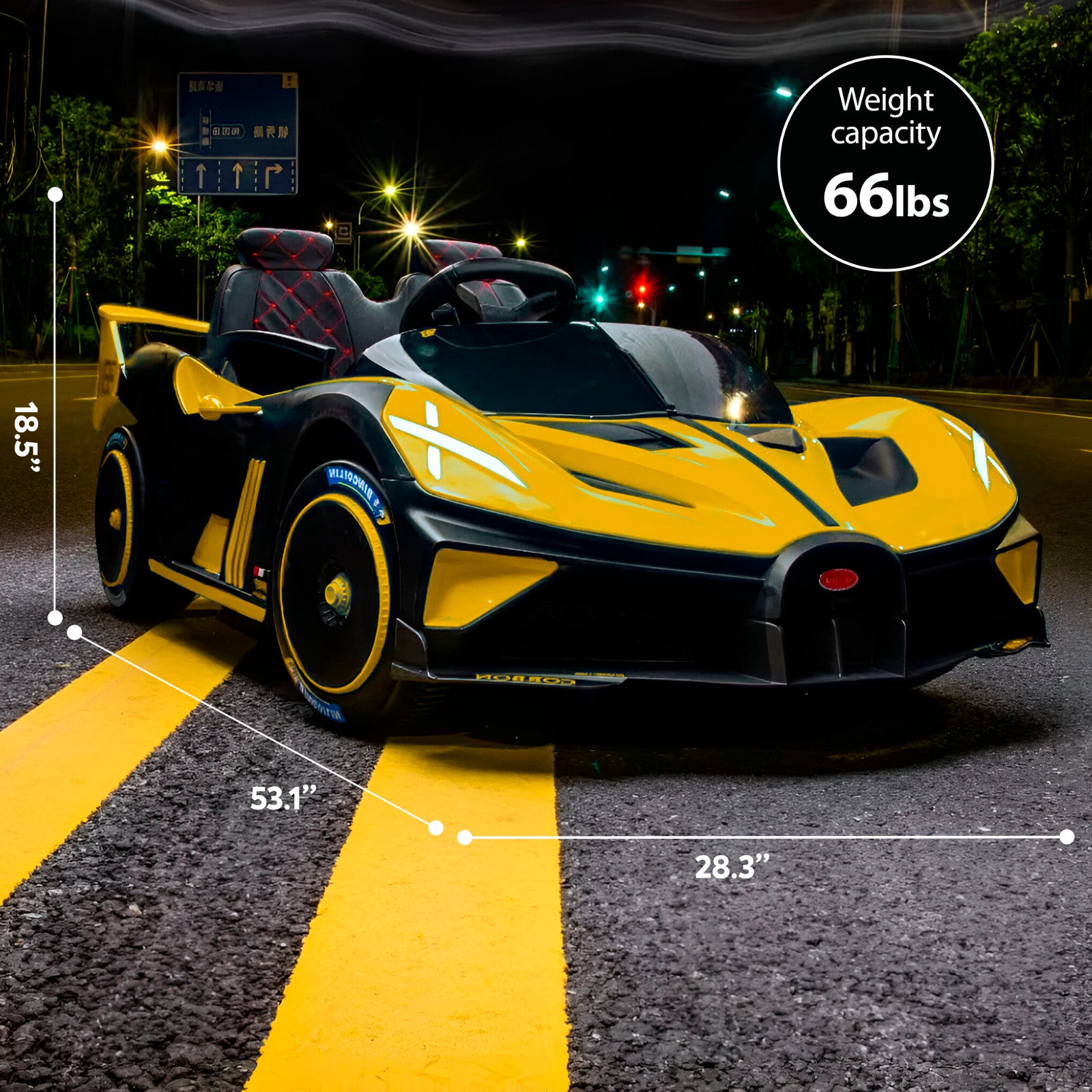 Bugatti Kids Electric Ride On Car Drift and Spin Mode 2 Seaters Race ...