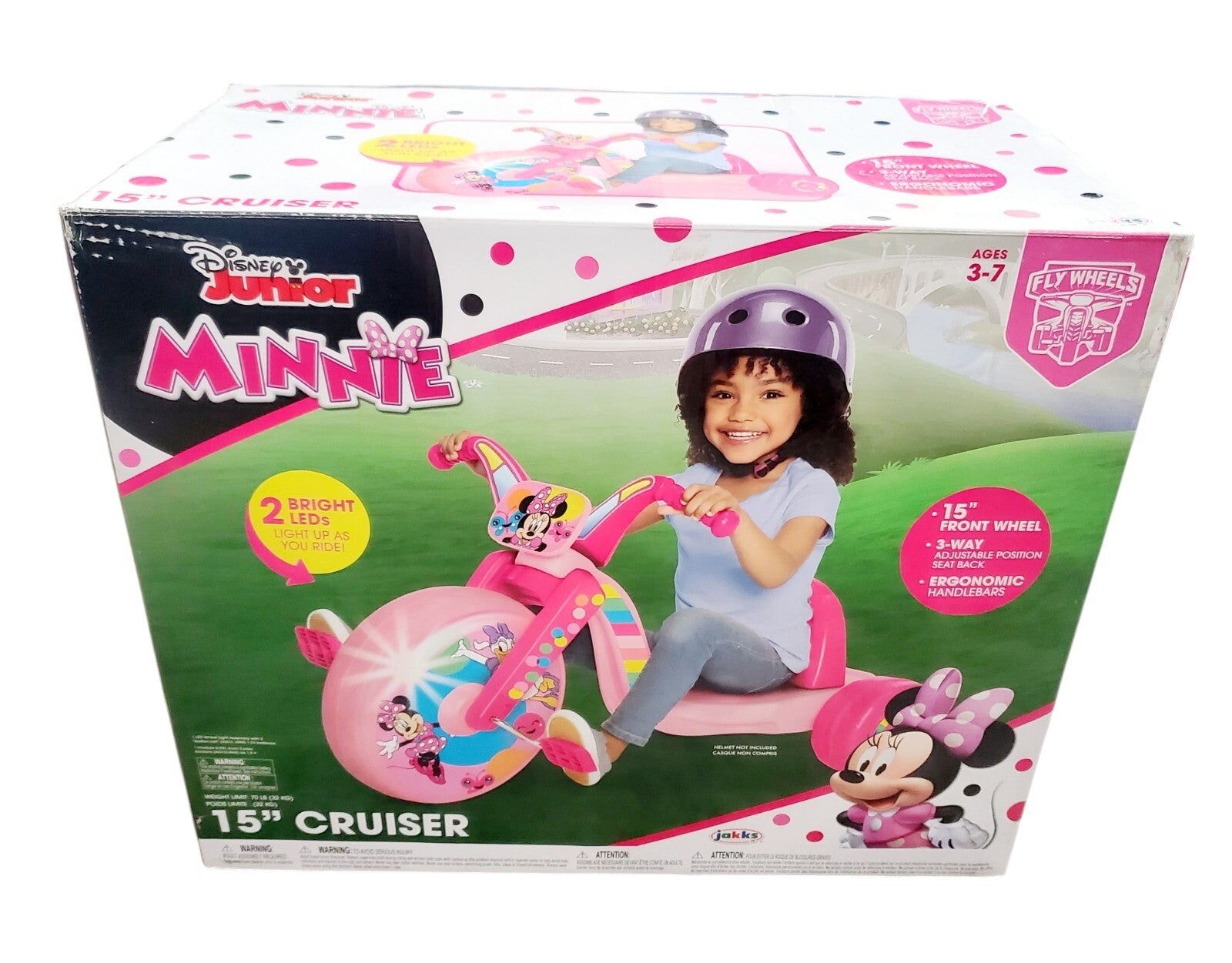 Junior Minnie Mouse 15-Inch Ride-On Cruiser for Ages 3-7