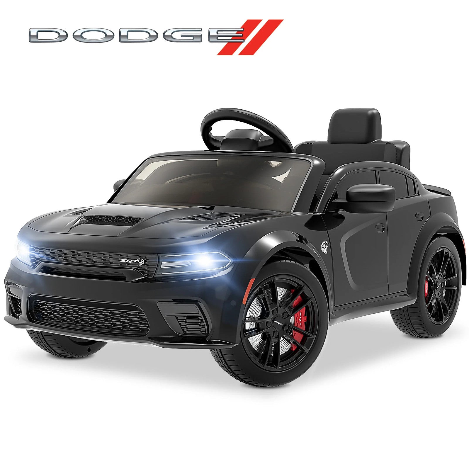 12V Licensed Dodge Charger SRT Hellcat Electric Ride-On Car for Kids