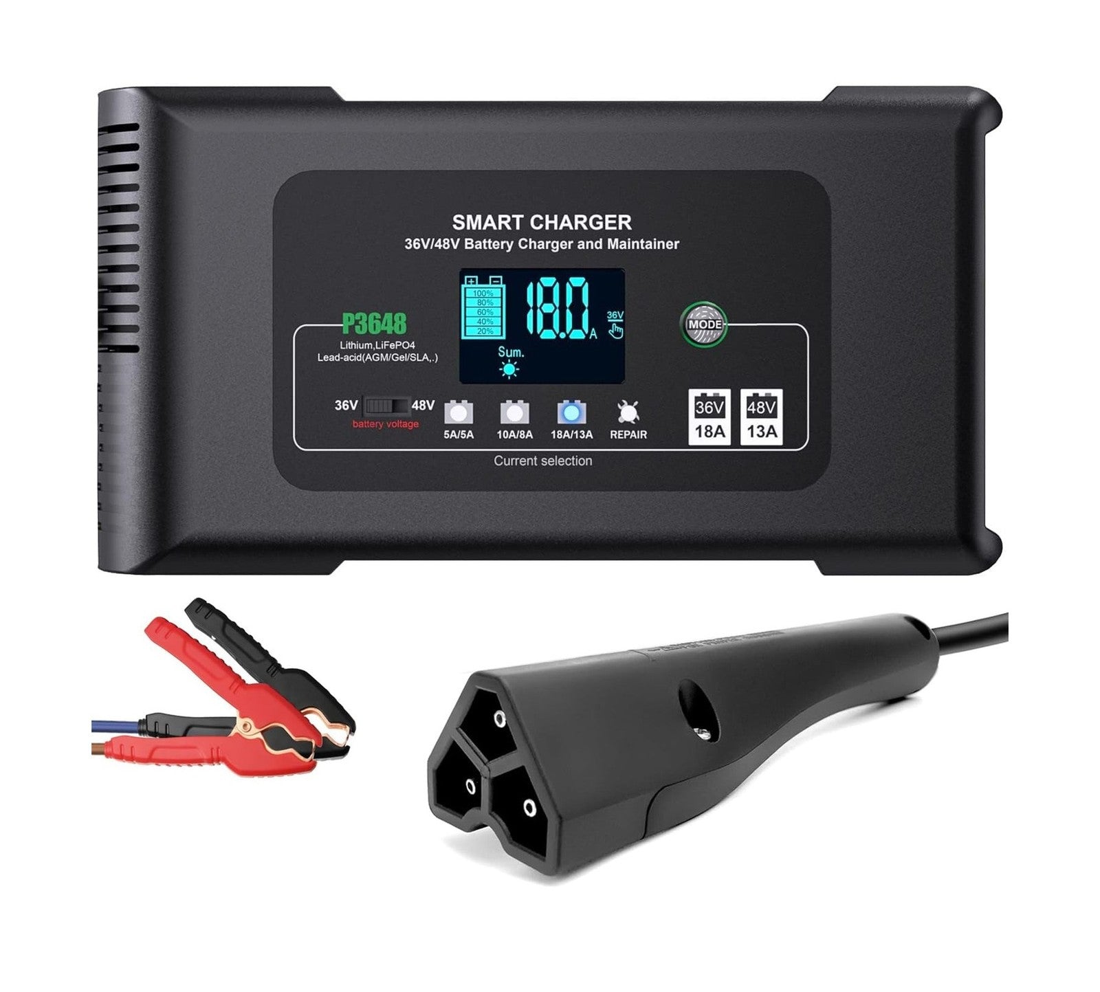 E-Z-GO Elite Lithium Golf Cart Battery Charger 36V 48V Smart Fully Aut