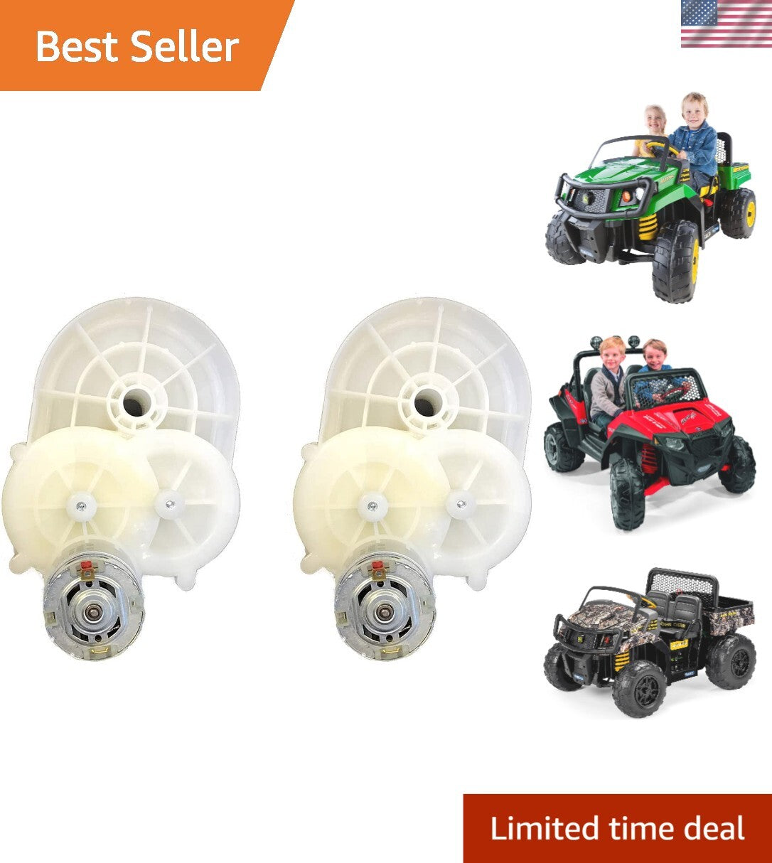 12V Motor and Gearbox Kit with Easy Installation for RZR and Gator Rid