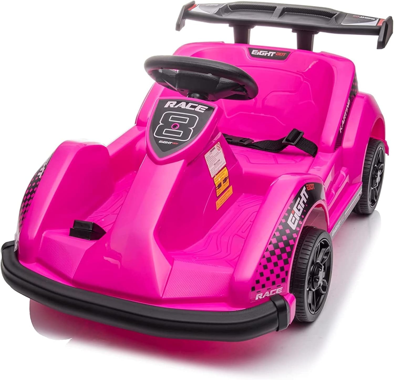 Electric 6V Ride-On Racing Go Kart with Remote Control and Safety Feat