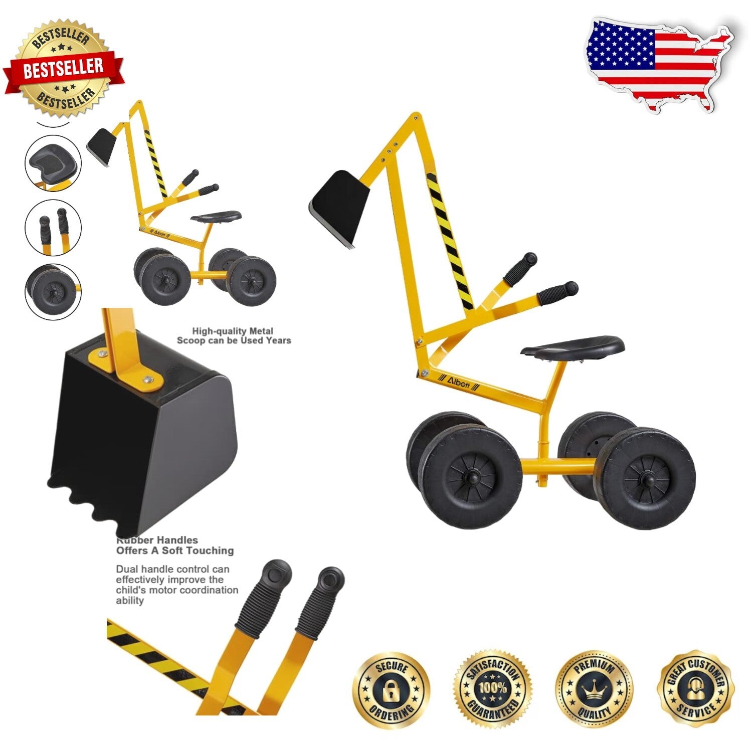 360° Rotating Kids Excavator Toy for Backyard Fun