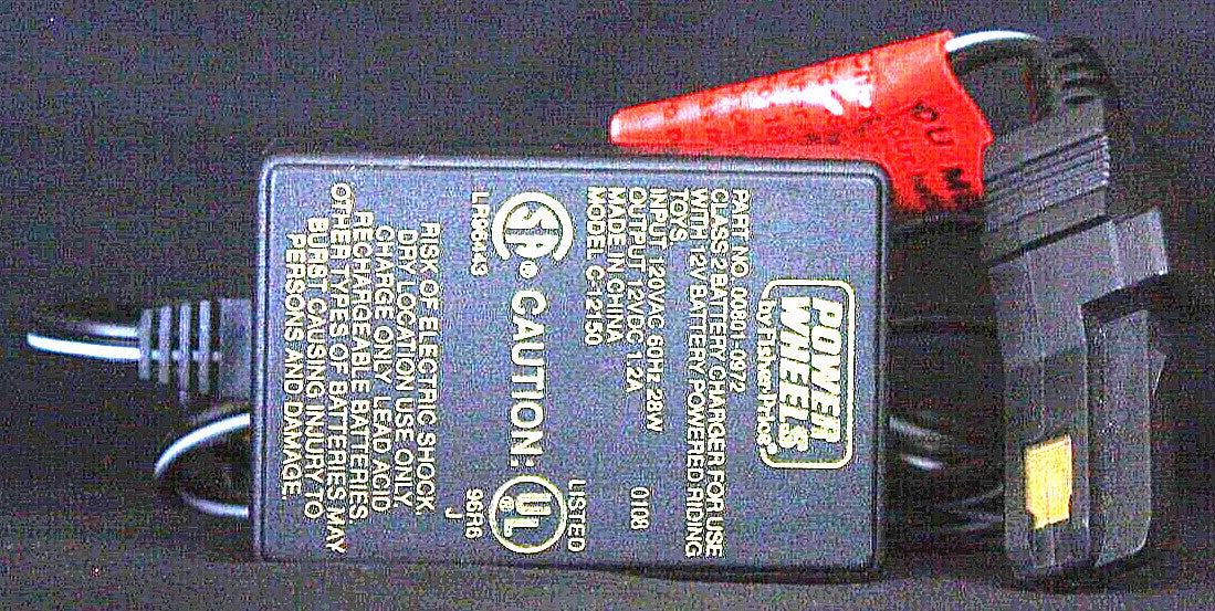 Genuine Power Wheels 12V AC/DC Battery Charger Adapter 00801-0972