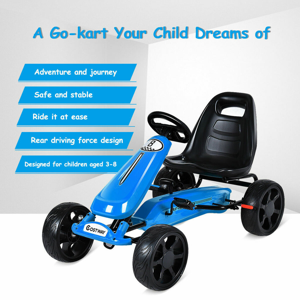 Go Kart Kid Ride On Car Pedal Powered Car 4 Wheel Racer Stealth Christmas