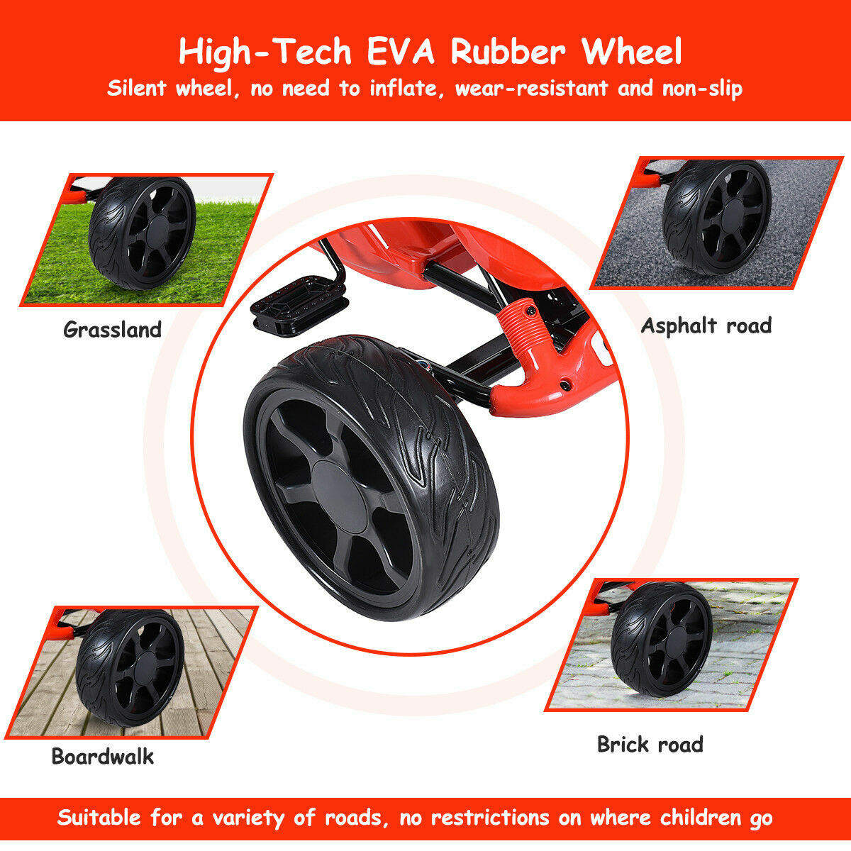 Go Kart Kids Ride On Car Pedal Powered Car 4 Wheel Racer Toy Stealth ...