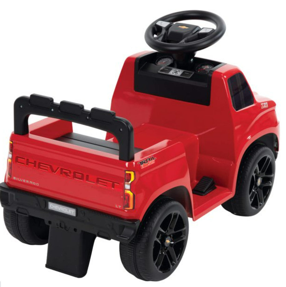 6V Chevy Silverado Ride-On Quad Truck for Kids in Red