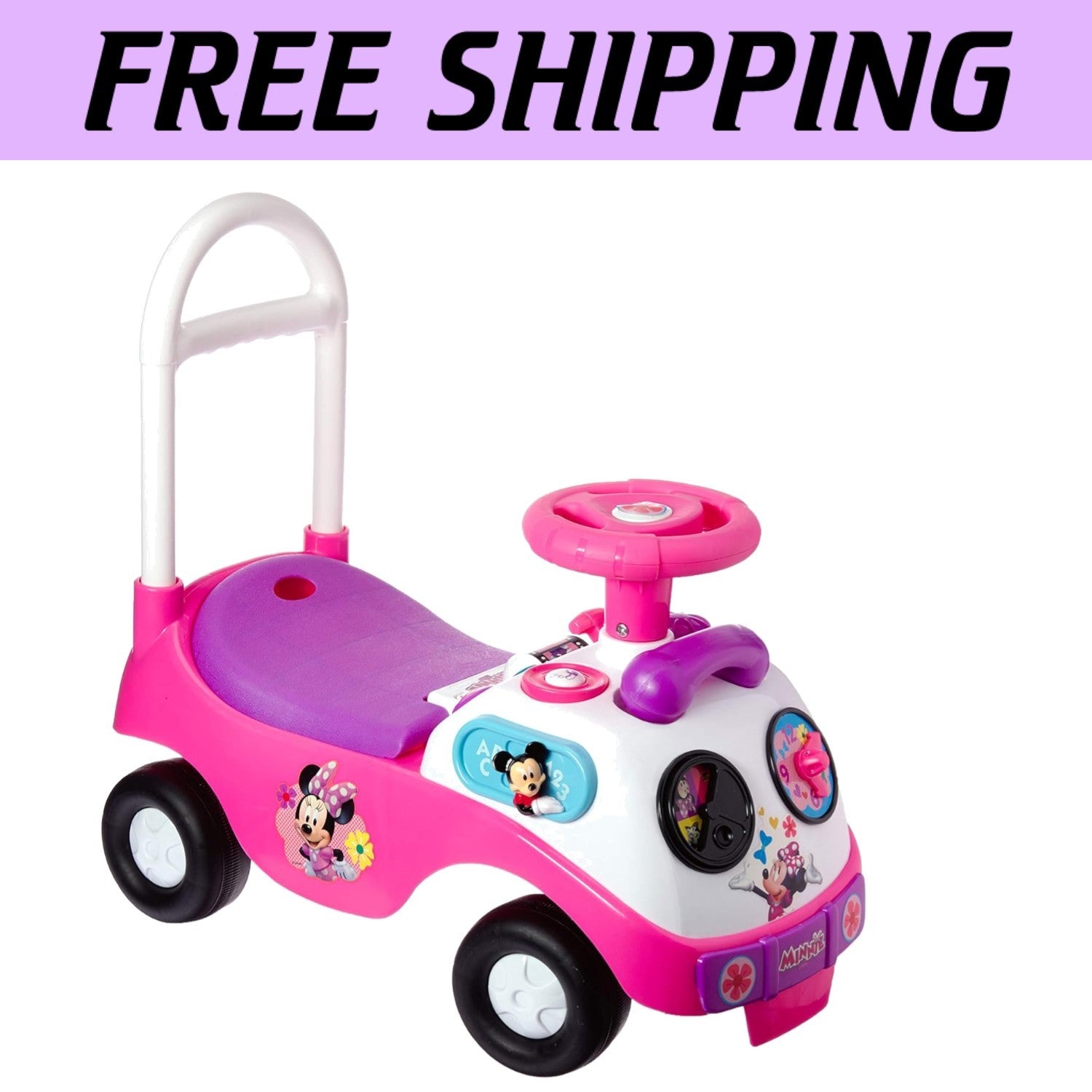 Interactive Minnie Mouse Ride-On Toy with Sounds and Educational Featu