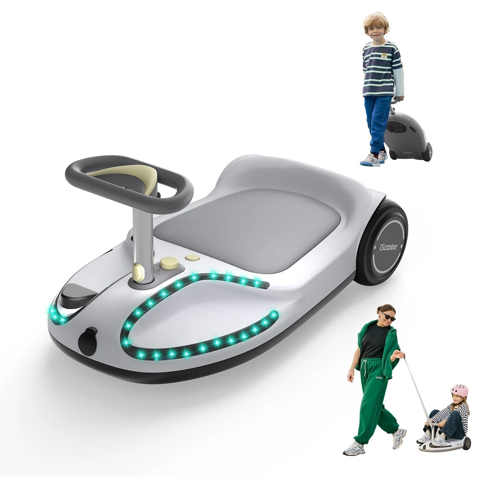 21.6V Electric 4-in-1 Swing Car with Multiple Lighting Modes