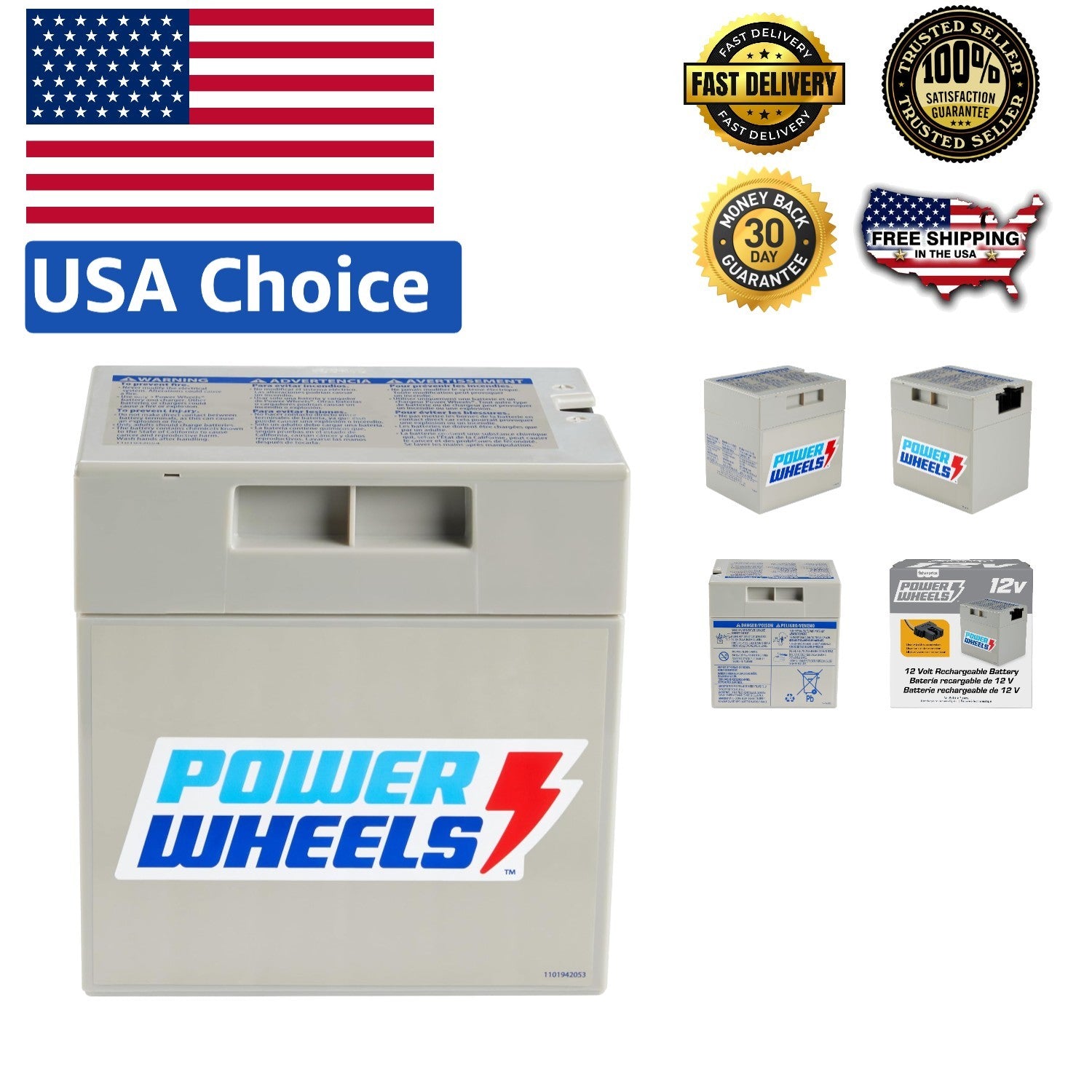12V Rechargeable Battery Pack for Preschool Ride-On Toys