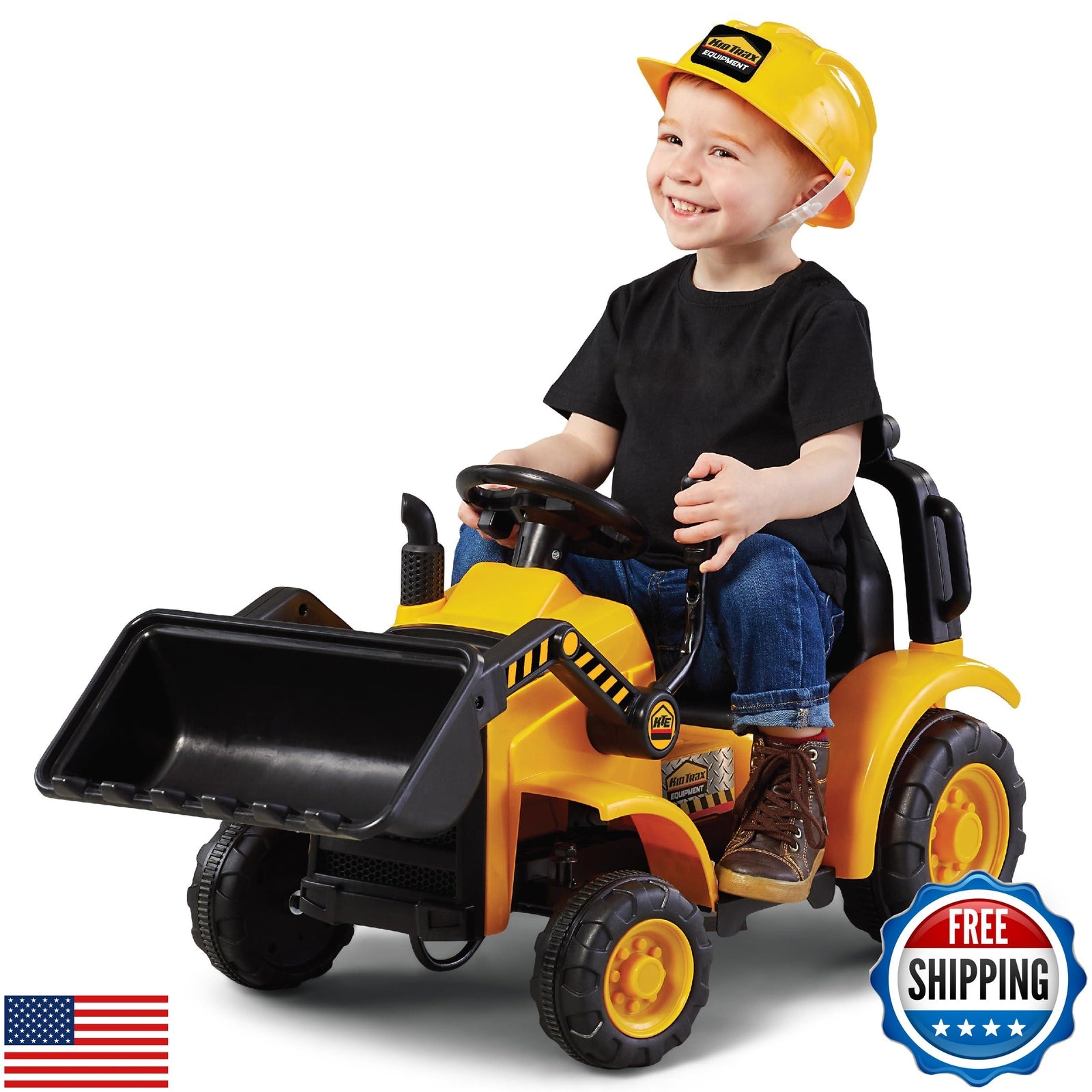 6V Front Loader Ride-On Toy for Kids 18-36 Months, Supports Up to 44 l