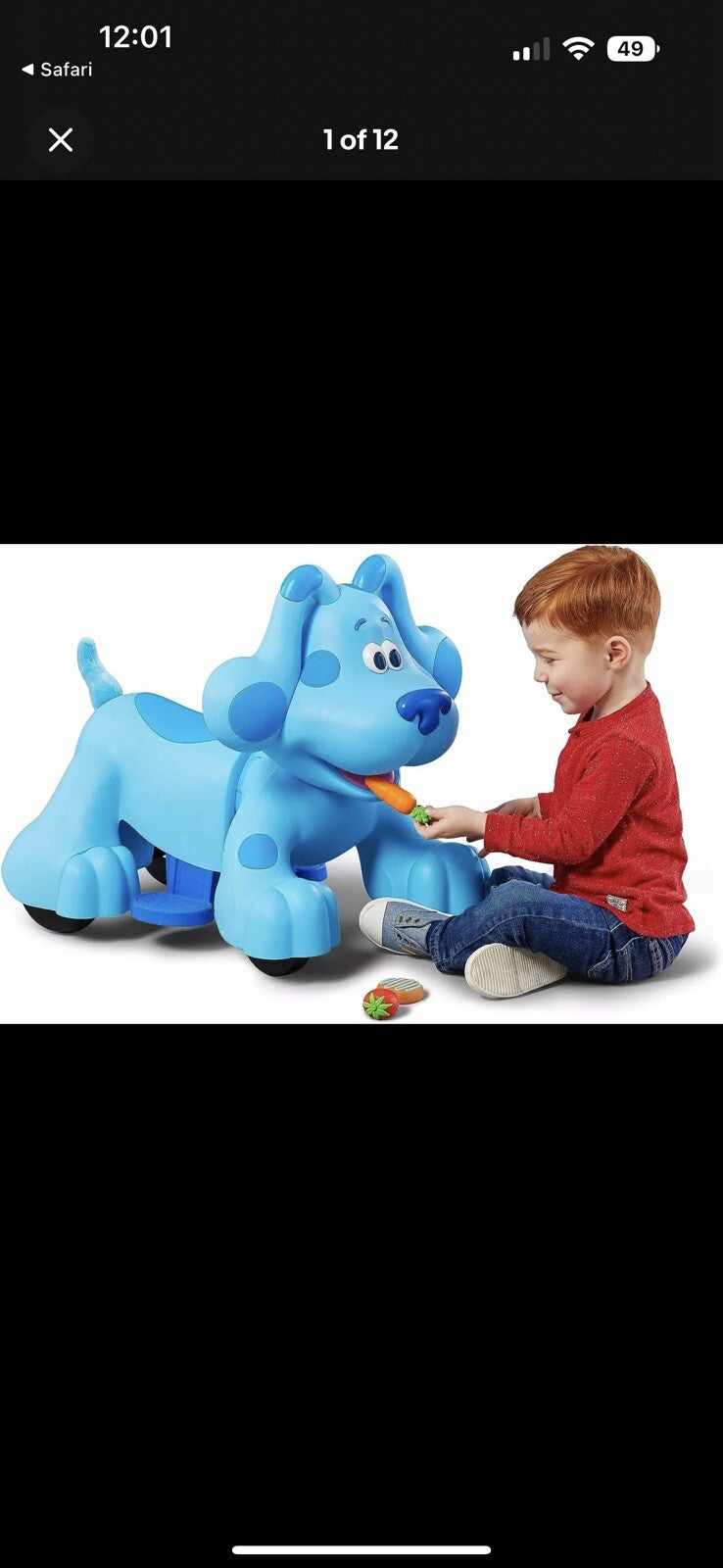 Blue Clues Snack Time Rechargeable Ride-On Toy for 18-30 Months