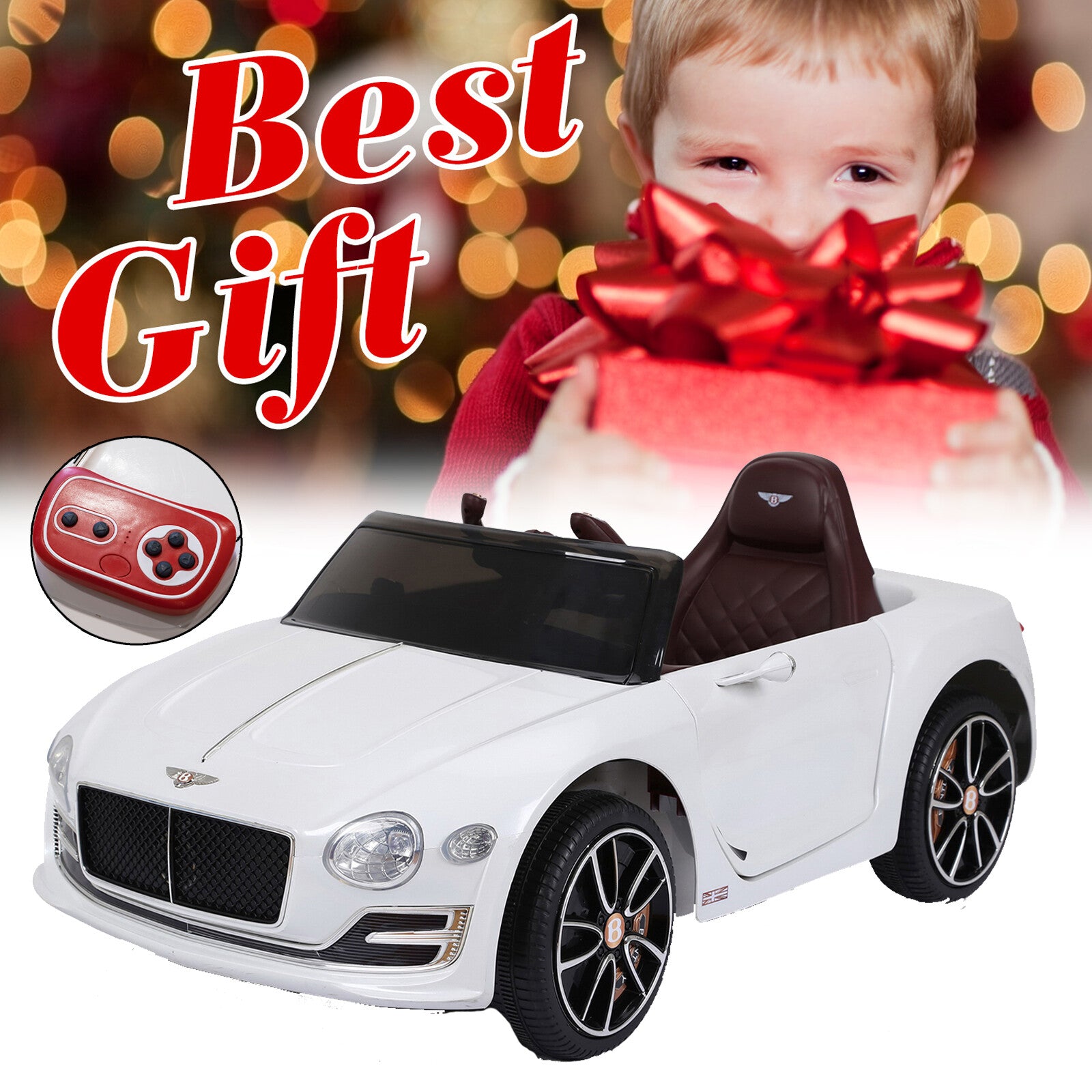Kids 12V Electric Ride On Car Toys LICENSED Bentley Style w/ LED Remote ...