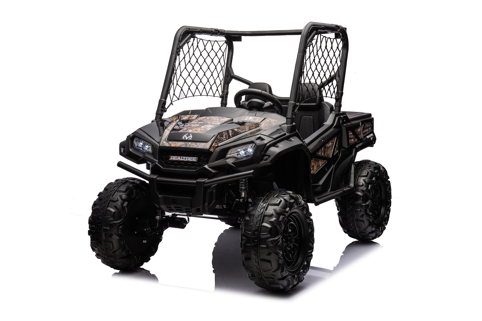 24V Battery-Powered Kids Realtree Camo UTV Ride-On Toy with Remote Con