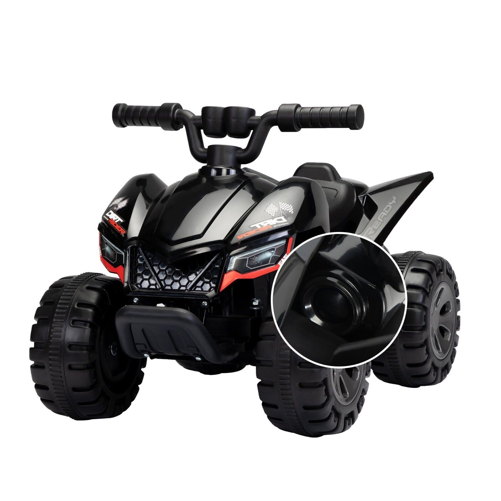 Kids 6V Battery-Powered Electric Ride-On ATV Quad Car with Music and L